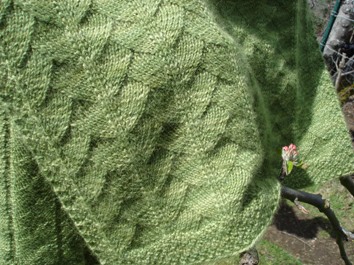 Study Wrap in Shibui Baby Alpaca DK and Barbara Walker’s Dragon Skin ...